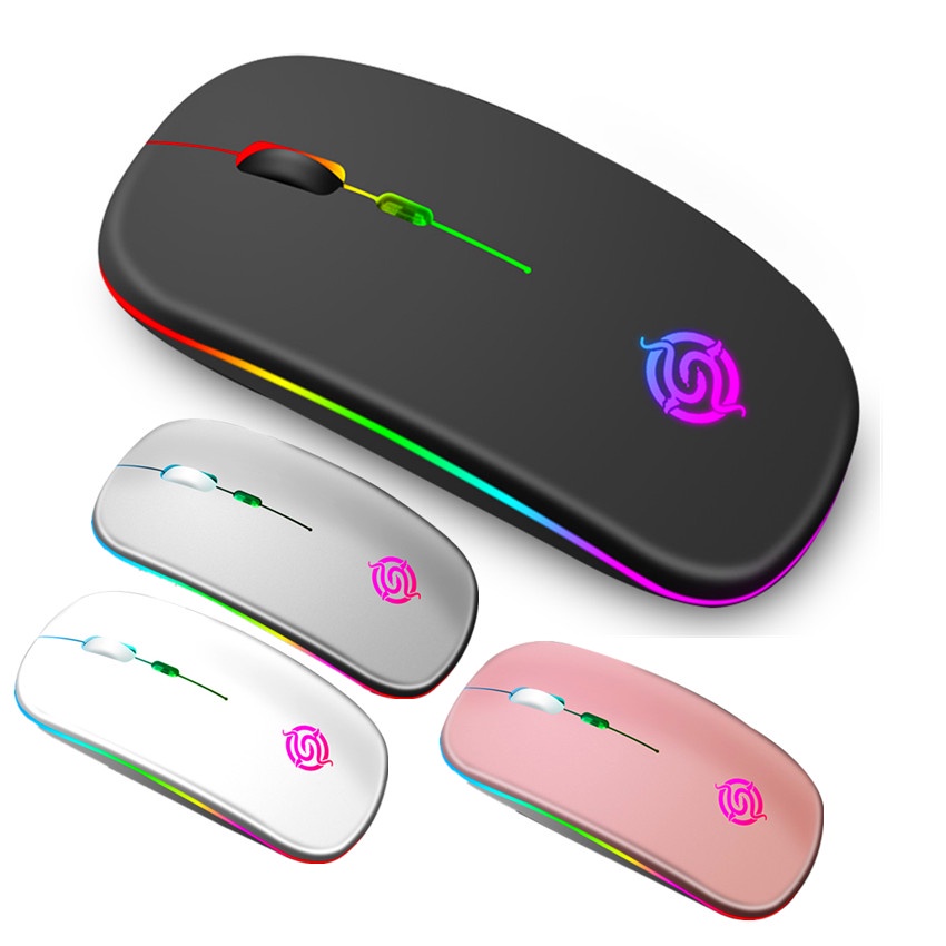 BM110 2.4G Wireless Mouse Rechargeable RGB LED Backlit Silent Luminous ...