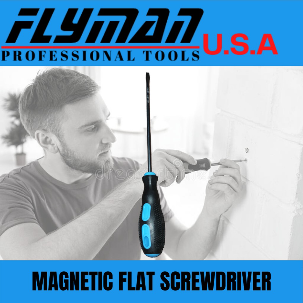 Jrshopeeph Flyman Flat Screwdriver 12" Rubber Handle Pangturnilyo w ...