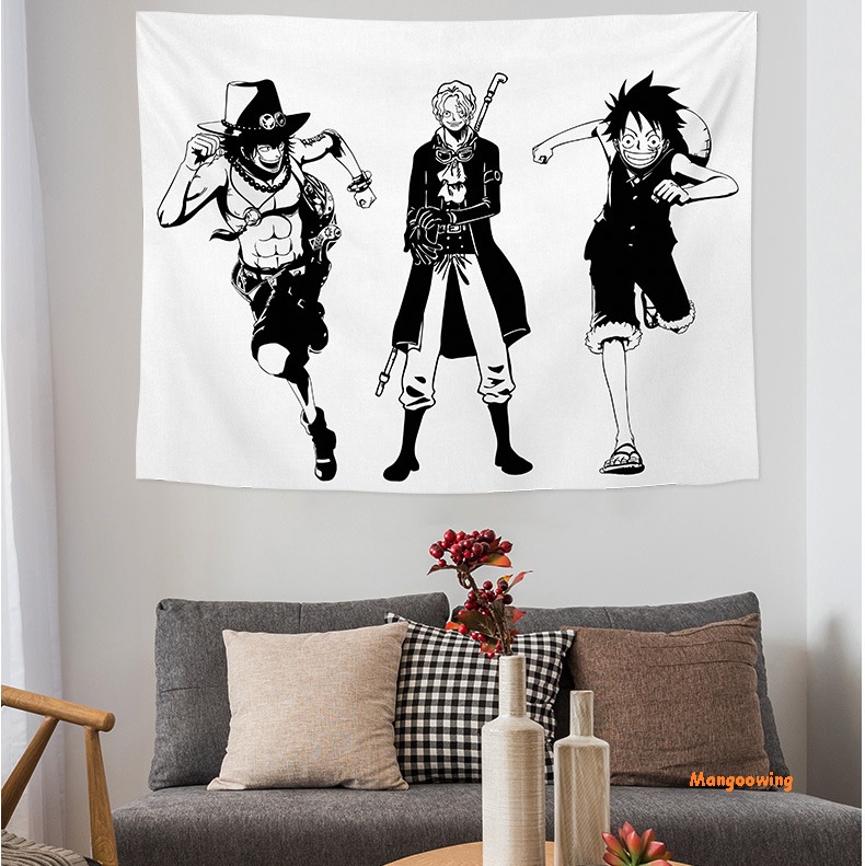 Custom Tapestry One Piece Naruto Luffy Wall Hanging Cloth Wall Blanket ...