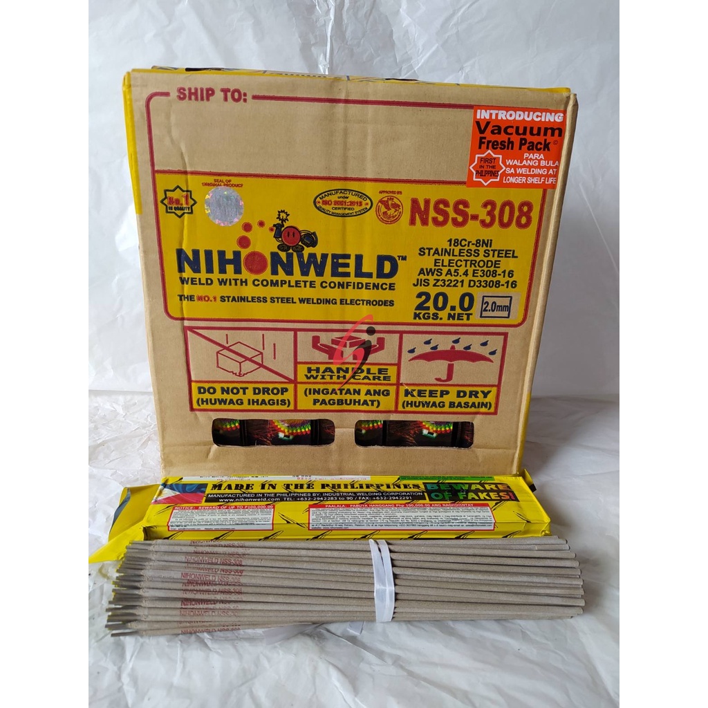 (Per Pack) Nihonweld Welding Rod NSS-308 2mm (5/64in) 1kg for Stainless Steel | Shopee Philippines