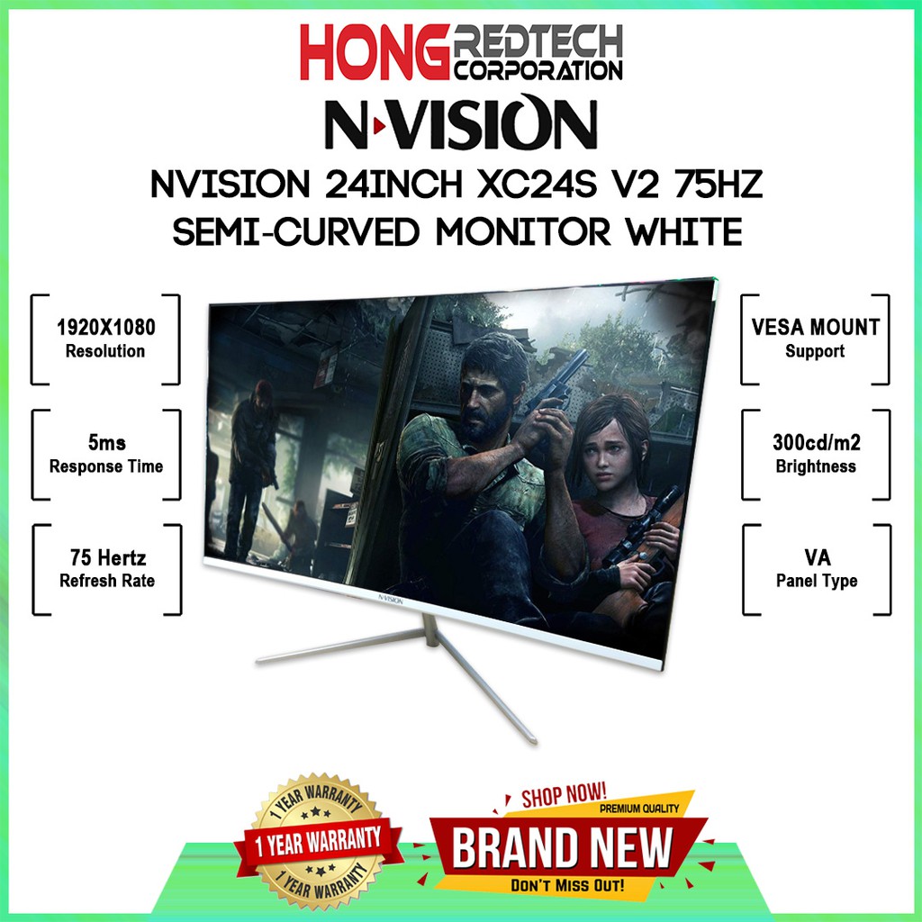 NVISION 24INCH XC24S V2 75HZ SEMI-CURVED WHITE MONITOR | Shopee Philippines