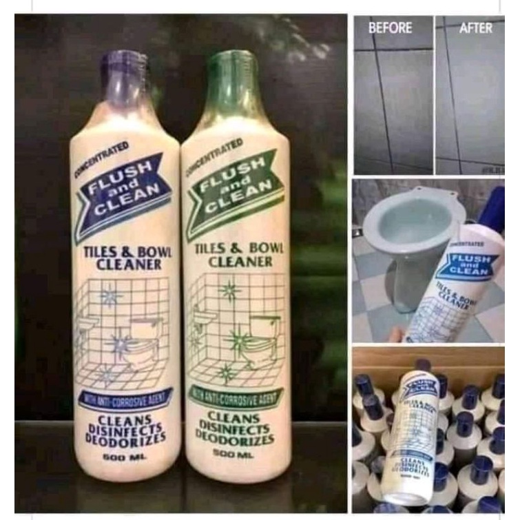 Tiles and Toilet Bowl Cleaner FLUSH and CLEAN | Shopee Philippines