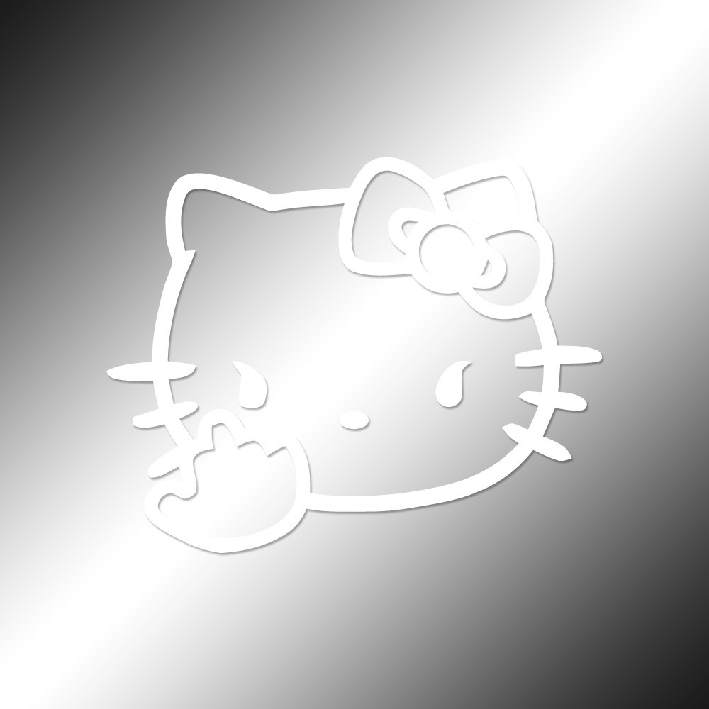 Sticker | (1) Hello Kitty Middle Finger | Weather Proof | Funny | Cute ...