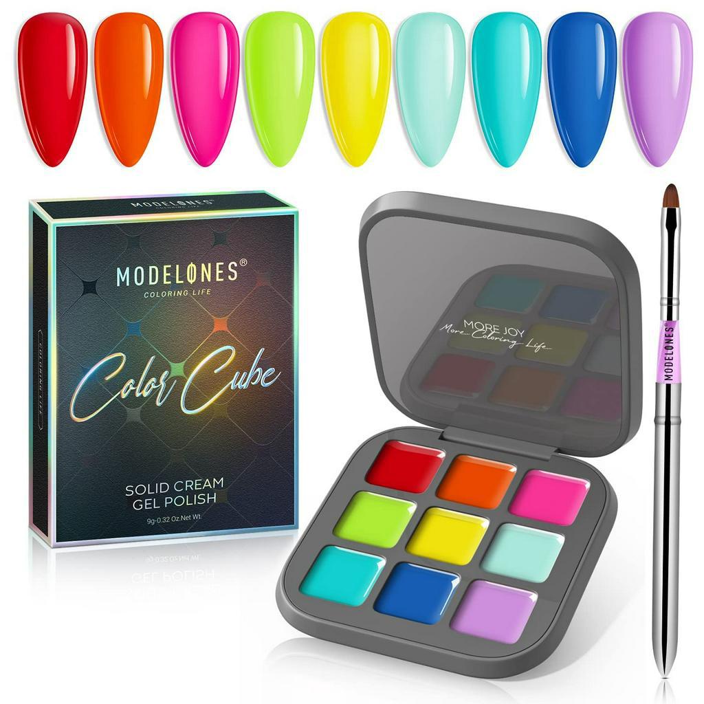 Modelones Gel Nail Polish Set 9 Colors Bright Neon Summer Solid Gel ...