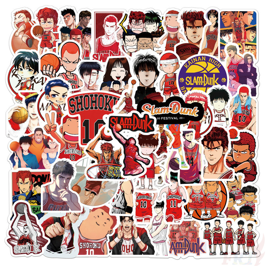 Slam Dunk - Series 04 Anime Sakuragi Hanamichi Kaede Rukawa Stickers ...