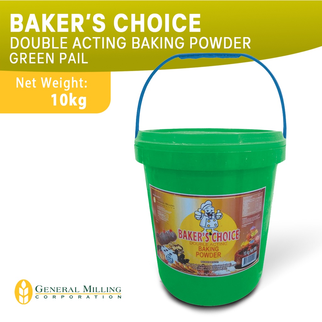 Baker's Choice Double Acting Baking Powder 10kg Green Pail | Shopee ...