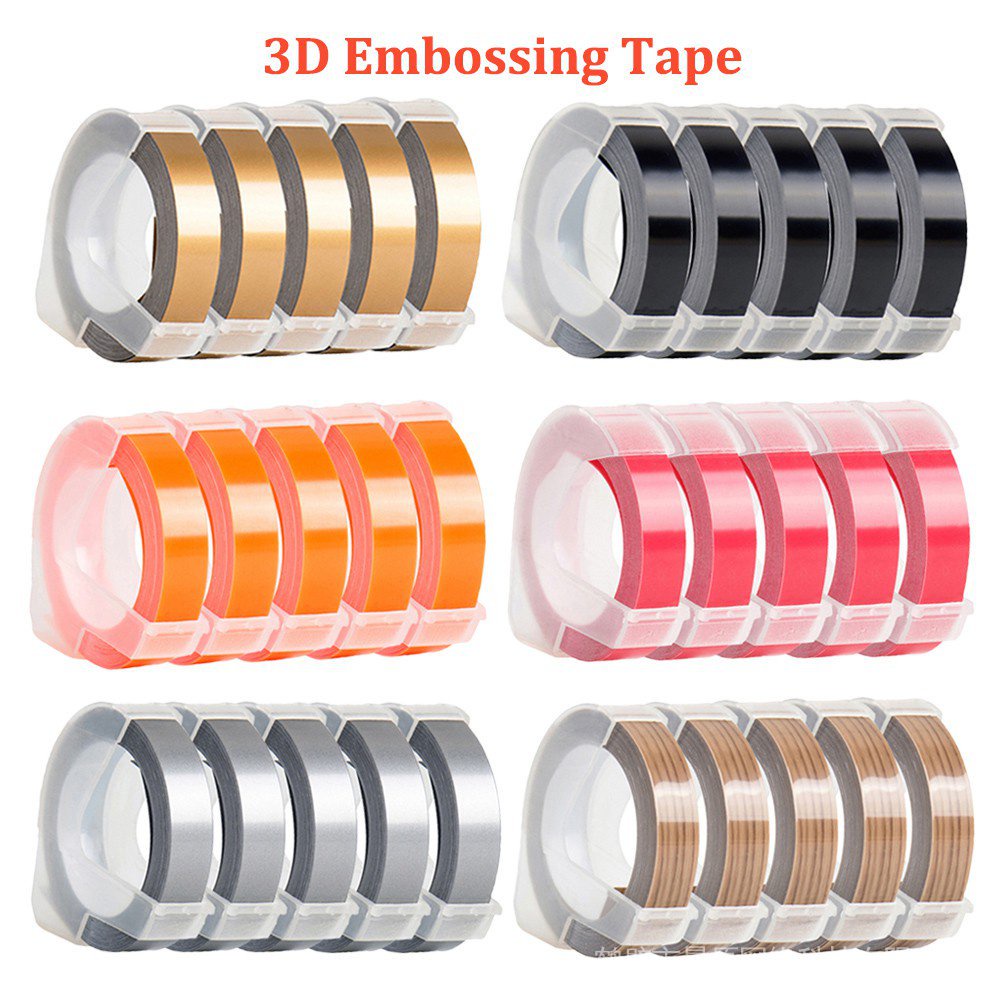 5Rolls Embossing Label Tape 9Mm*3M 3D Plastic Embossing Tapes ...