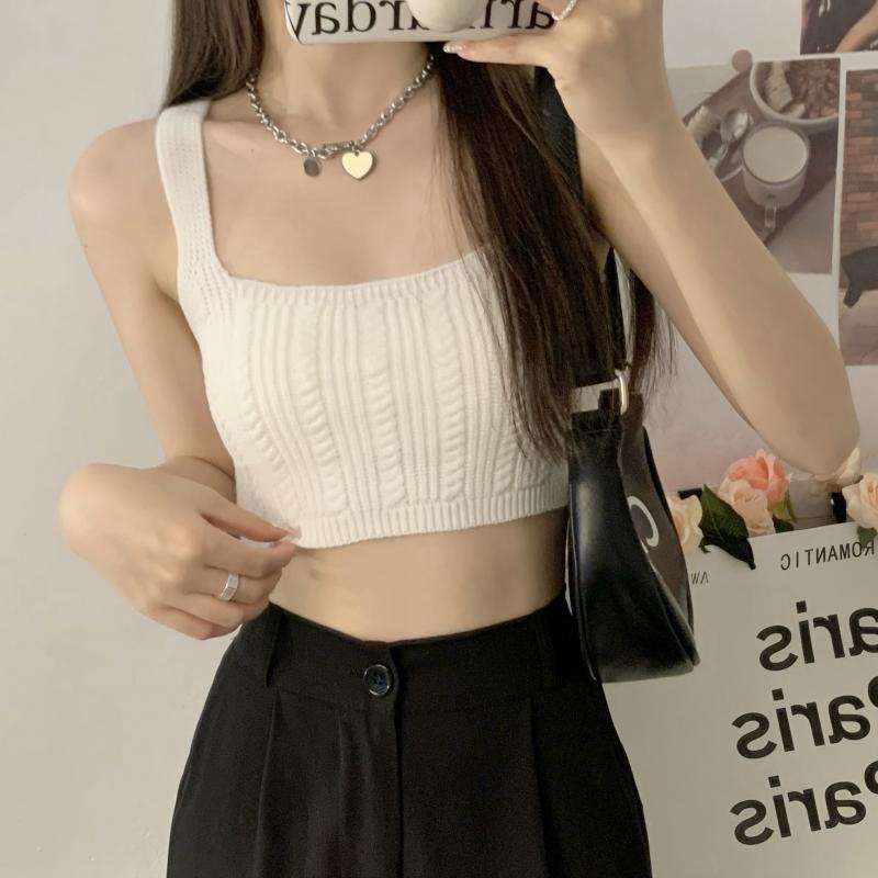 Sleeveless Knitted Corset Halter Top Women's Inner Wear | Shopee ...