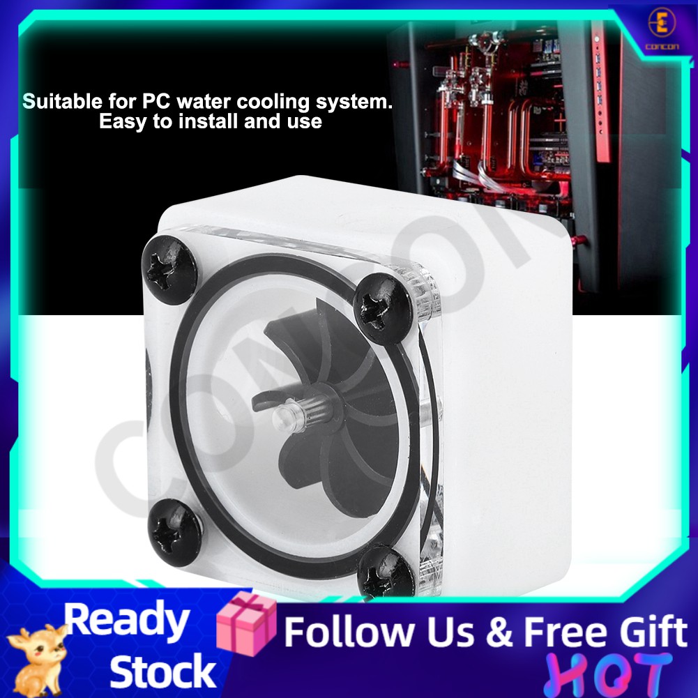 CONCON PC Water Cooling 8 Impeller Flow Indicator Meter Two/Three Way ...