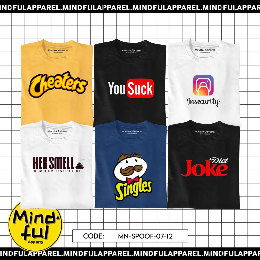 MINIMAL SPOOF GRAPHIC TEES PRINTS | MINDFUL APPAREL T-SHIRT | Shopee ...