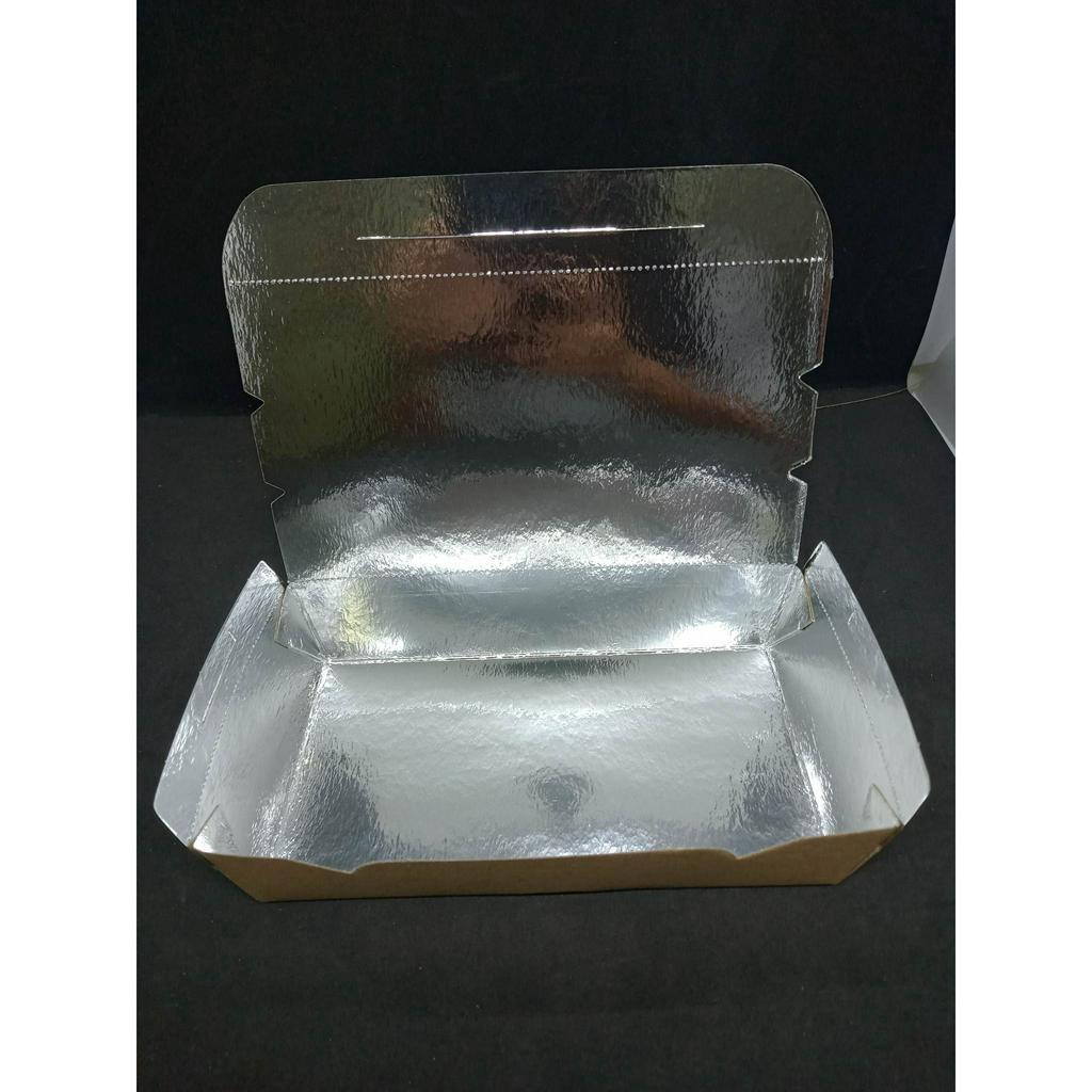 SPAGHETTI BOX PAPER BROWN & SILVER | 50PCS PER PACK | Shopee Philippines