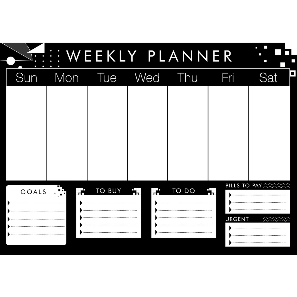Weekly Planner (Avant Garde Design) - With Goals, To Buy and To Do ...