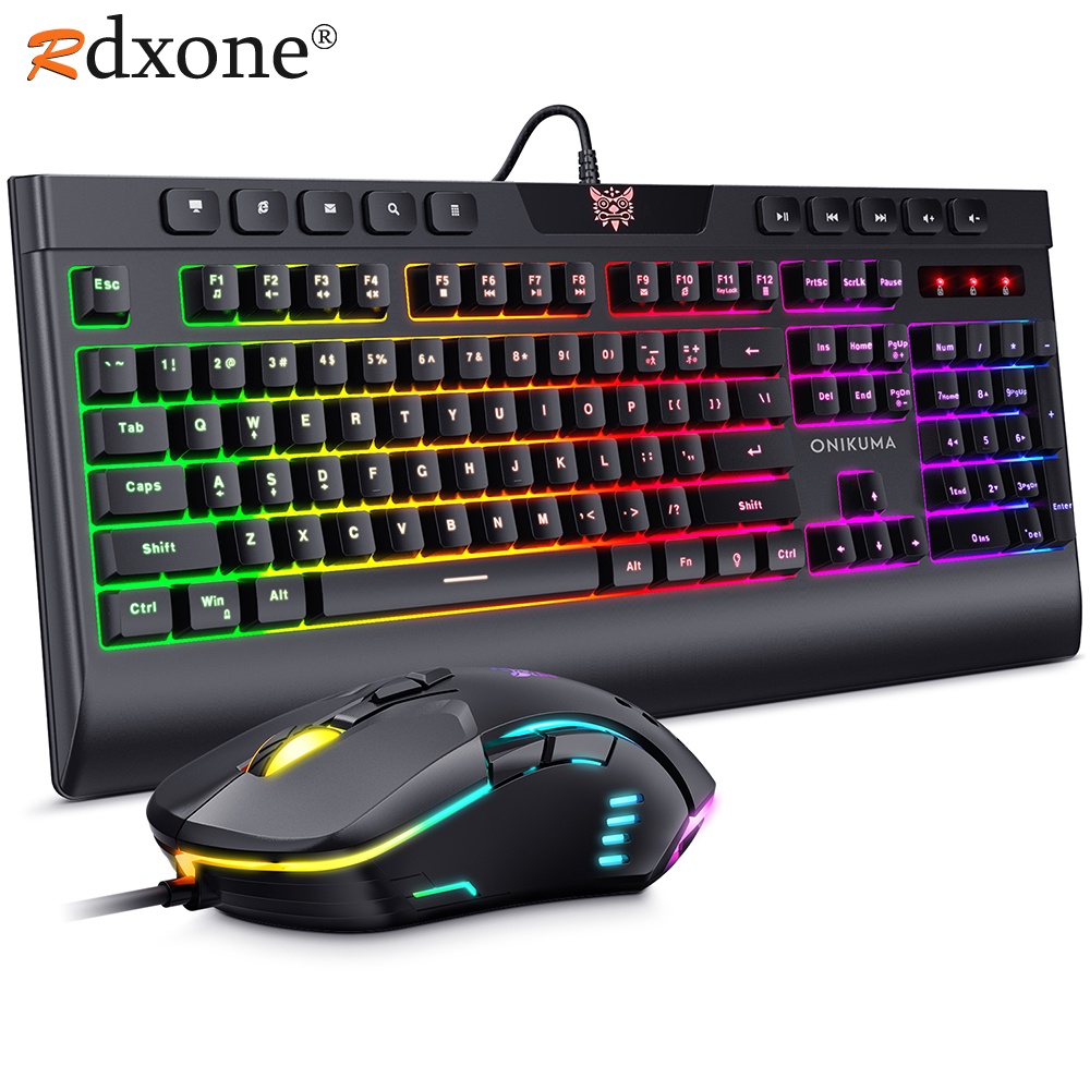 Onikuma Mechanical Gaming Keyboard 110 Keys Color Backlit Keyboard, USB ...
