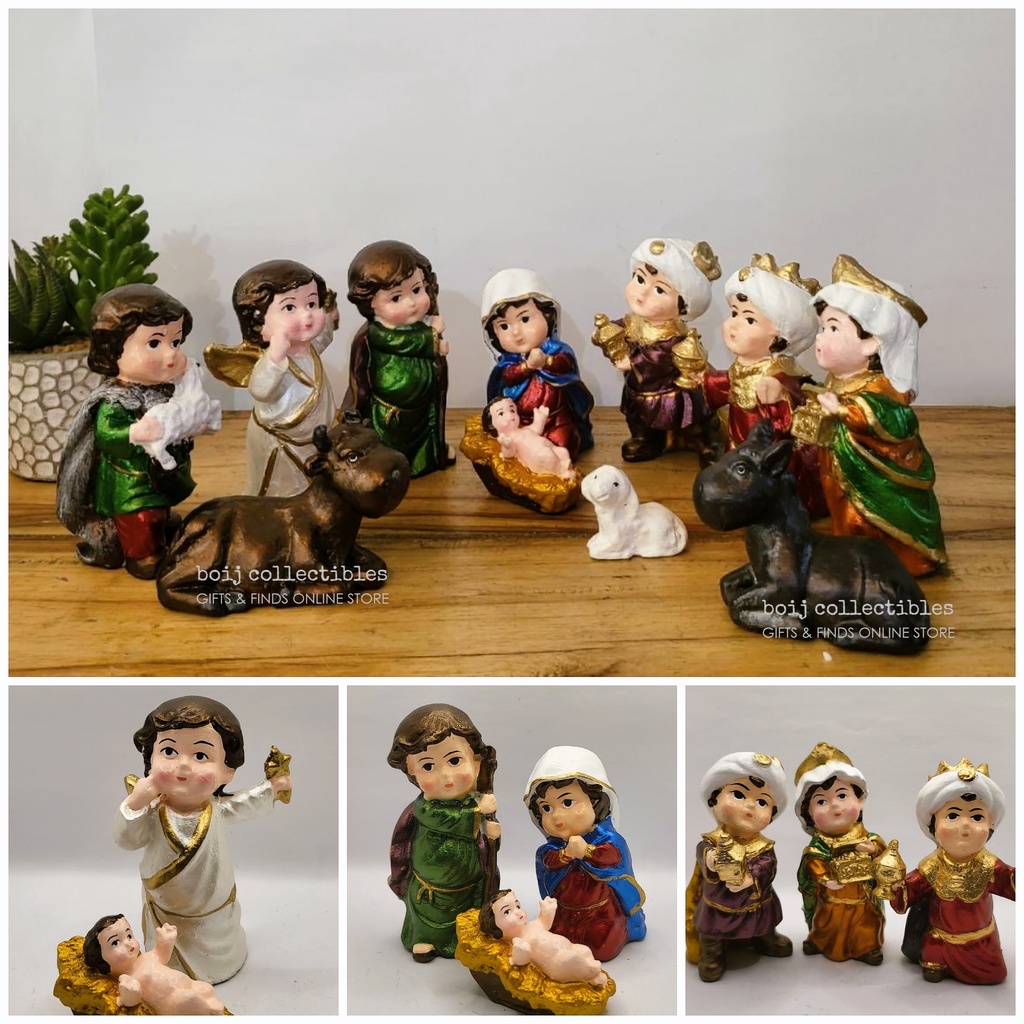 11-Piece Chibi Nativity Scene Set Handcrafted Religious Christmas ...
