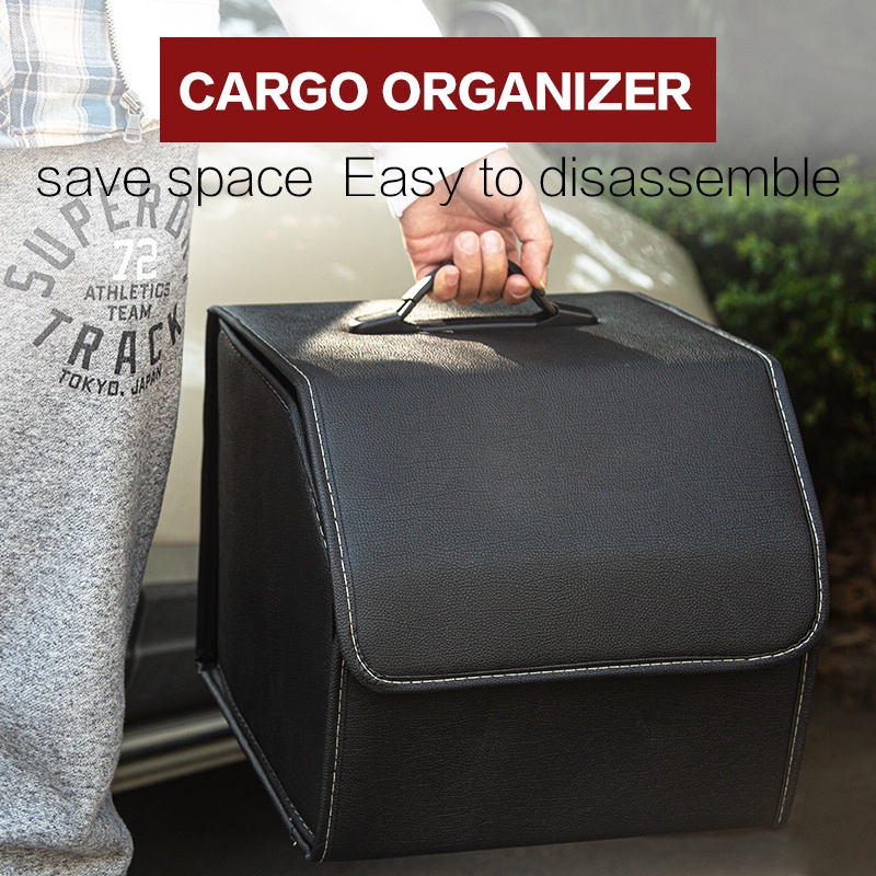 HOT 2025 Leather Car Boot Organizer Foldable Portable Trunk Cargo ...