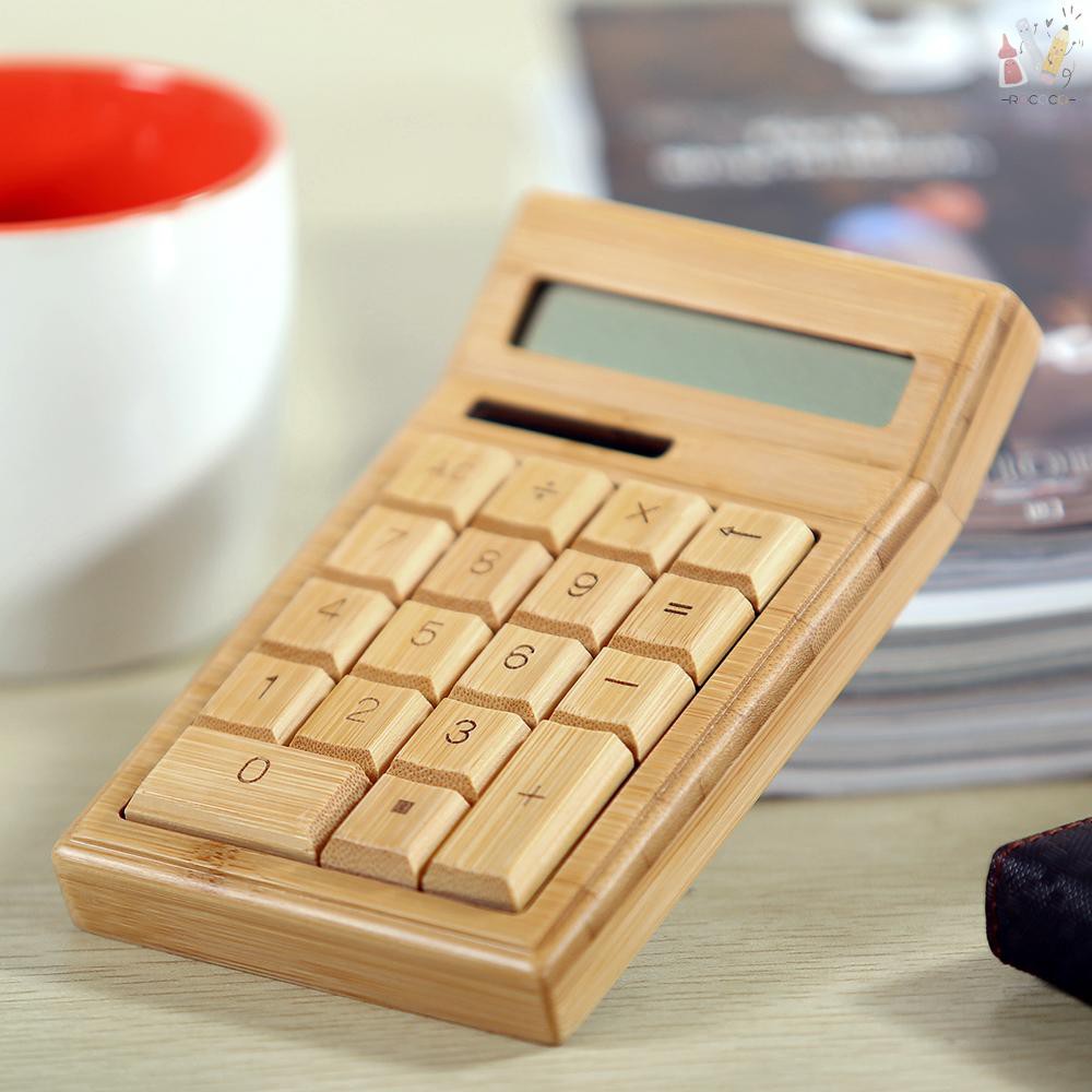 RCC Eco-friendly Bamboo Electronic Calculator Counter Standard Function ...