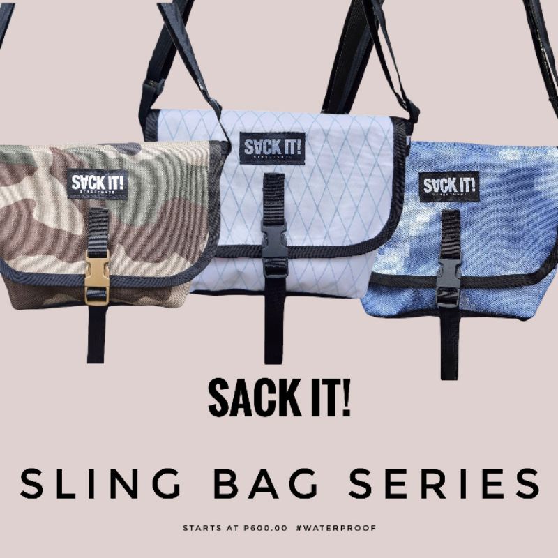 Sackit Sling Bag Waterproof 7x5x7 inches with FREE STICKER | Shopee ...