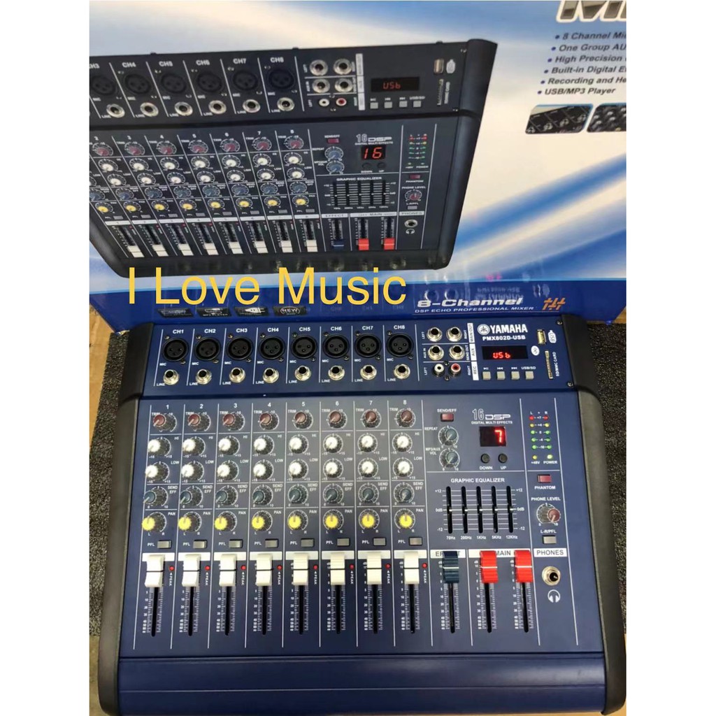 8 Channel Powered Mixer with Digital Effects with USB/BLUETOOTH/Tested ...