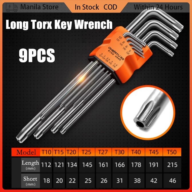 9pcs Hexagon Torx Key Wrench Set Double-End L Type CR-V Star Head ...