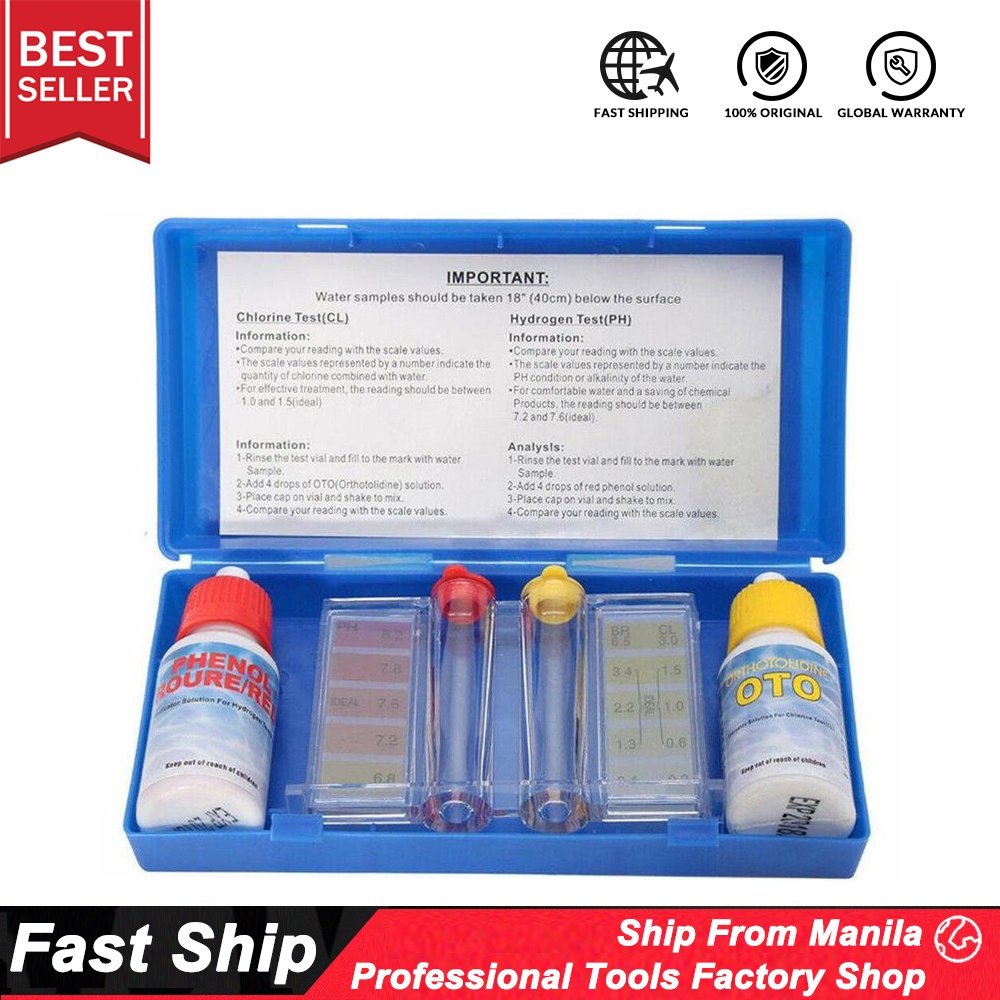 1 Set PH Chlorine Water Quality Test Kit Hydrotool Testing Kit ...