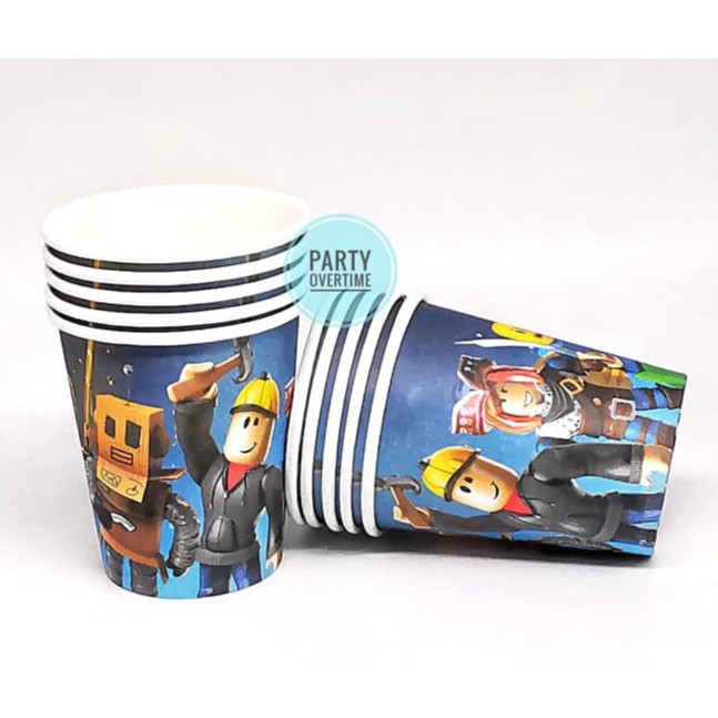 10 pcs Roblox design Disposable Paper Cups Birthday Christening Party ...