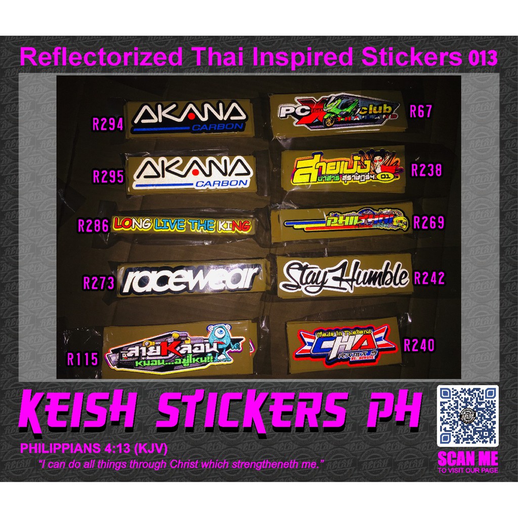 Thai Inspired Reflectorized Stickers 013 | Shopee Philippines