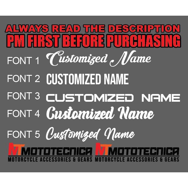 CUSTOMIZED NAME STICKER FOR MOTORCYCLE & CARS | Shopee Philippines