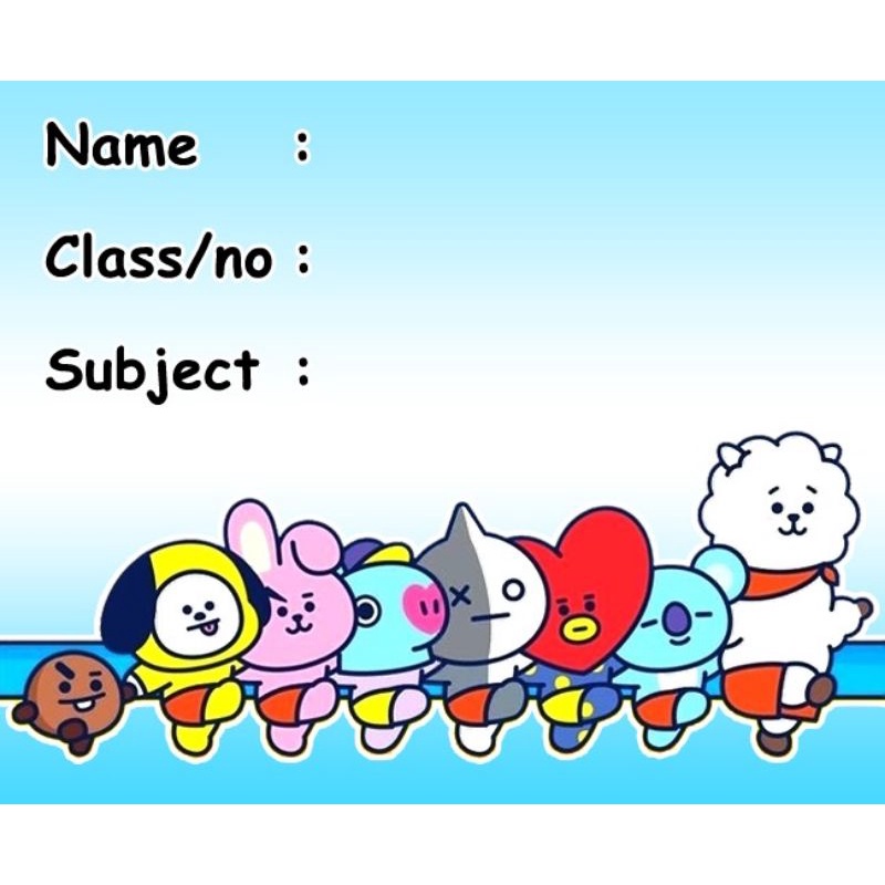 BTS BT21 Book Name Label Sticker Book Name Label School | Shopee ...