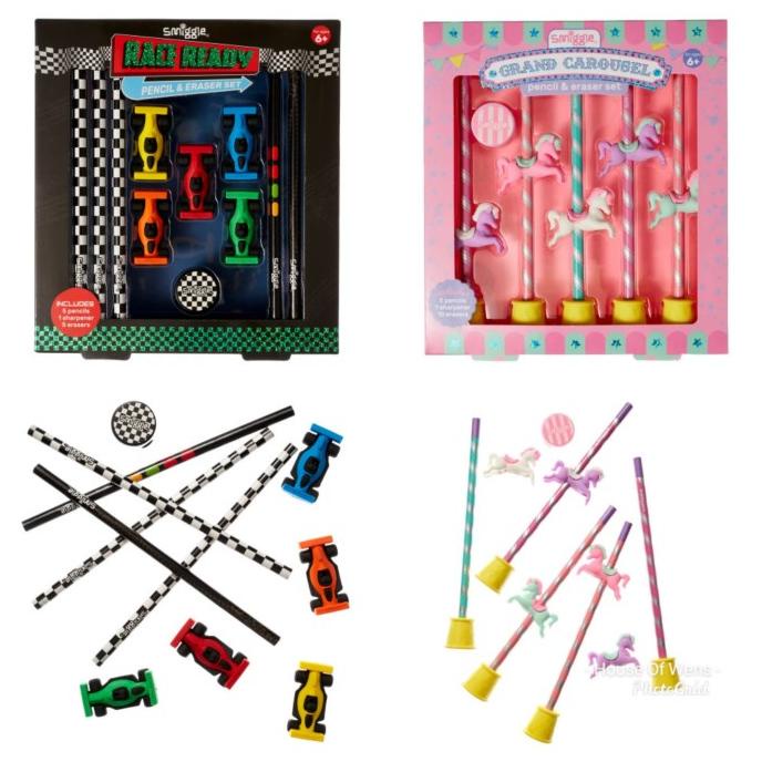 Smiggle RIDE PENCIL AND ERASER GIFT BOX SET - PENCIL AND Remover SET ...