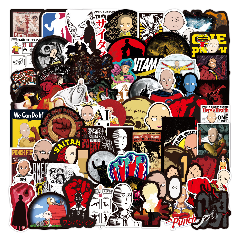 100Pcs/Set ONE PUNCH-MAN - Anime Saitama Stickers DIY Fashion Luggage ...