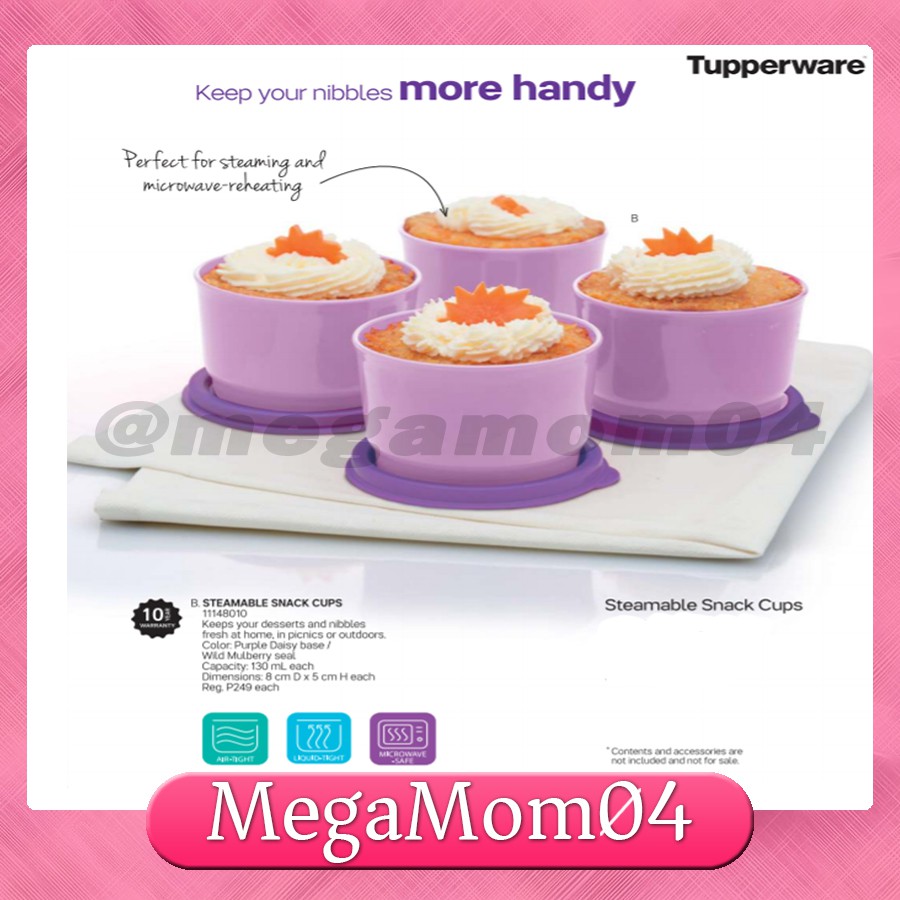 130ml STEAMABLE SNACK CUP FOR STEAM IT TUPPERWARE MICROWAVEABLE Air ...