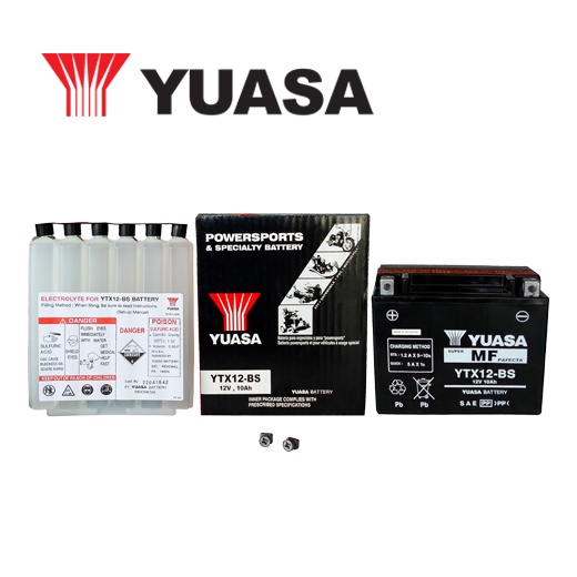 YUASA Ytx12-Bs Motorcycle Battery (12V-10Ah) Maintenance-Free With ...