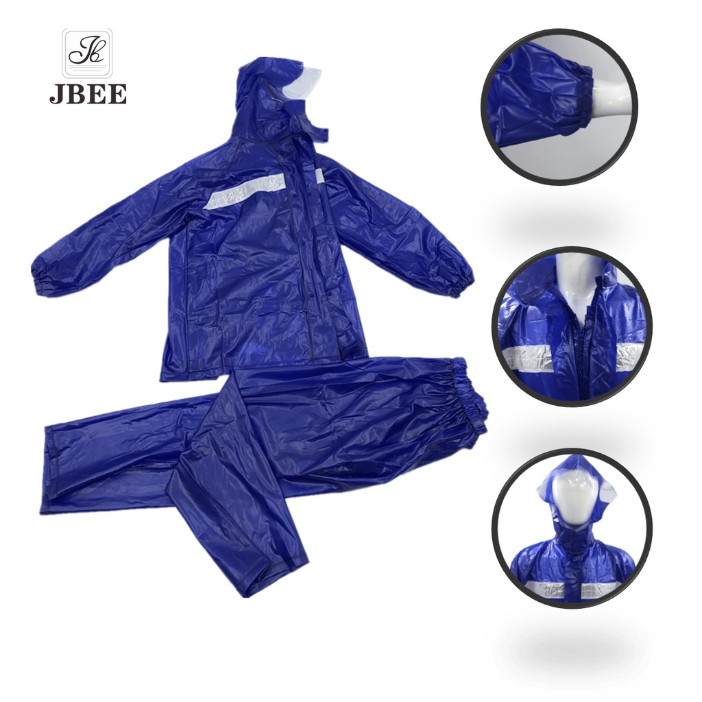JBEE adult raincoat suit with front and back reflective strips #952 ...