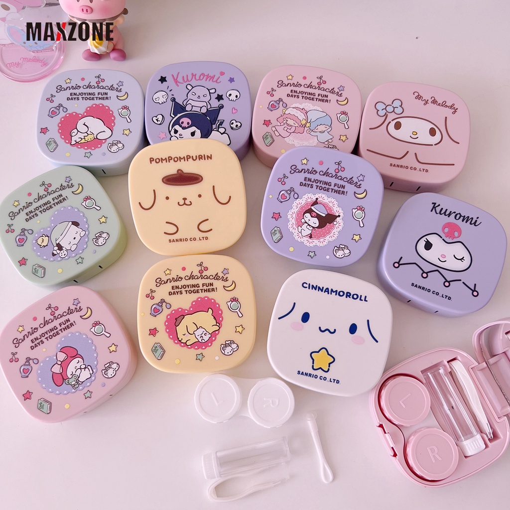 MAXZONE Anime Hello Kitty Contact Lens Case Kawaii Kuromi Little Twin ...