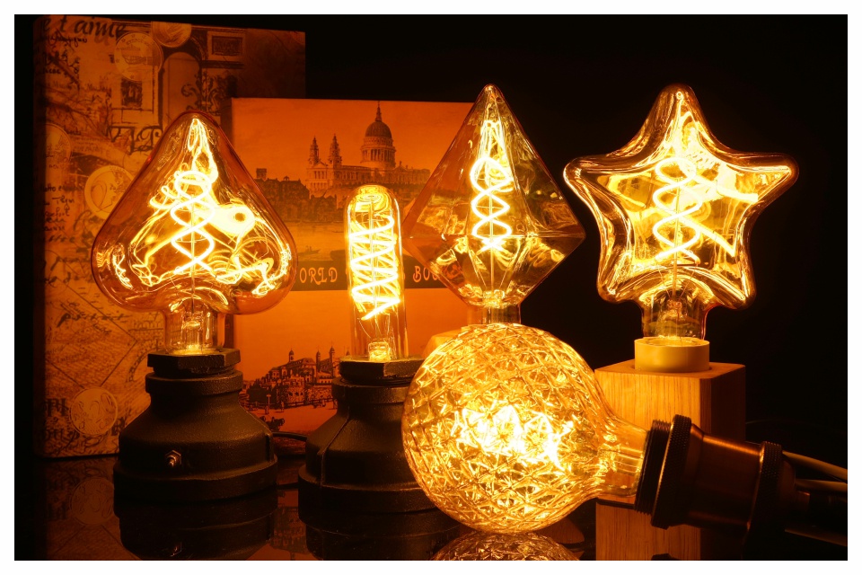 Got Liang Dimmable E14 E27 Retro LED Spiral Filament Light Bulb 4W Warm ...