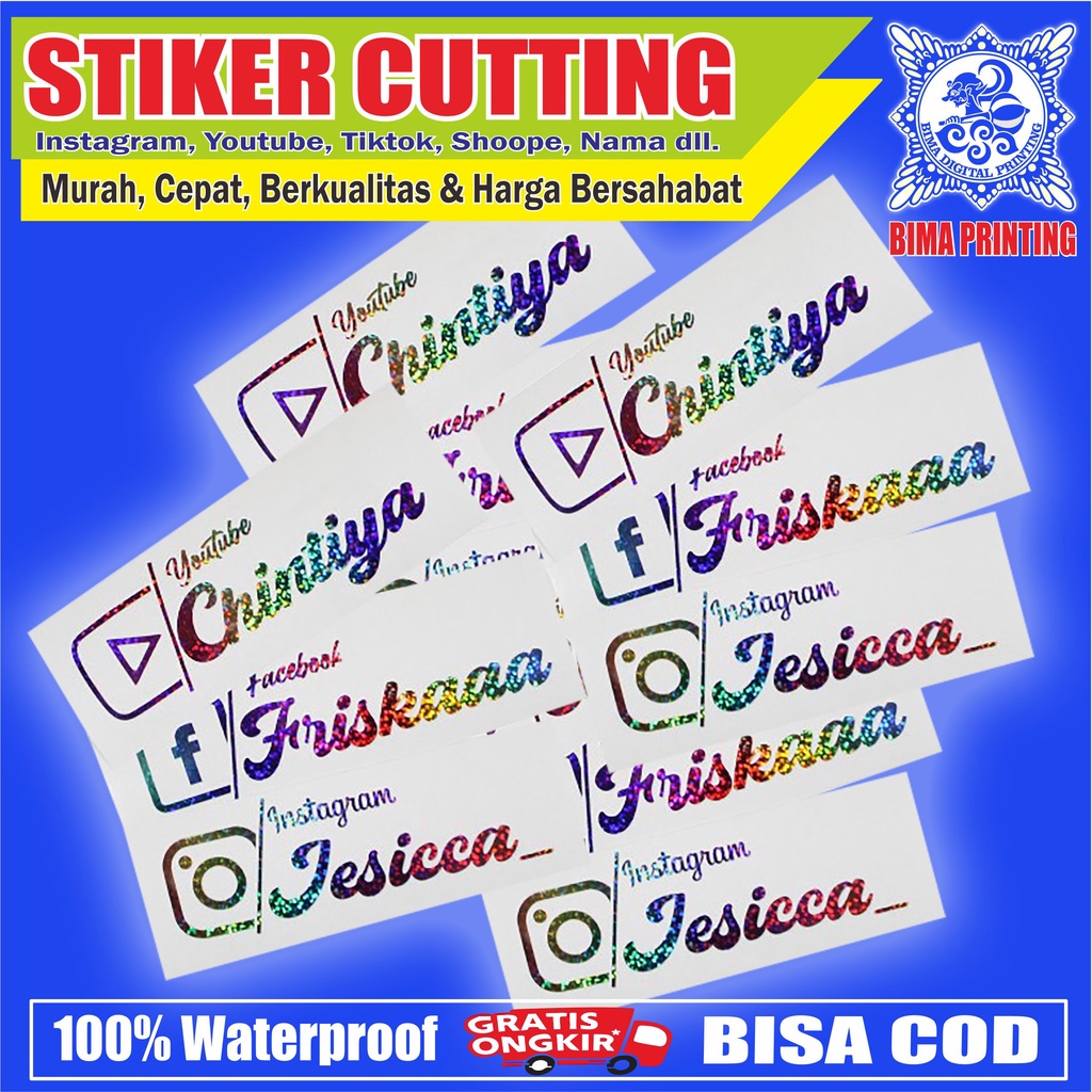 Hologram Stickers ID INSTAGRAM Name COUSTOM Stickers MOTOR Stickers ...