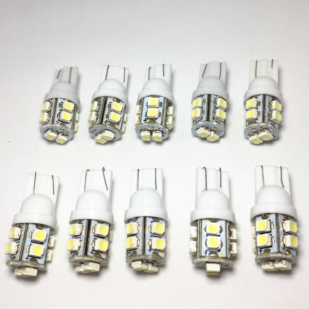 10LED Small Bulbs White Side Wedge Light Bulb Signal Light Bulb Turn ...