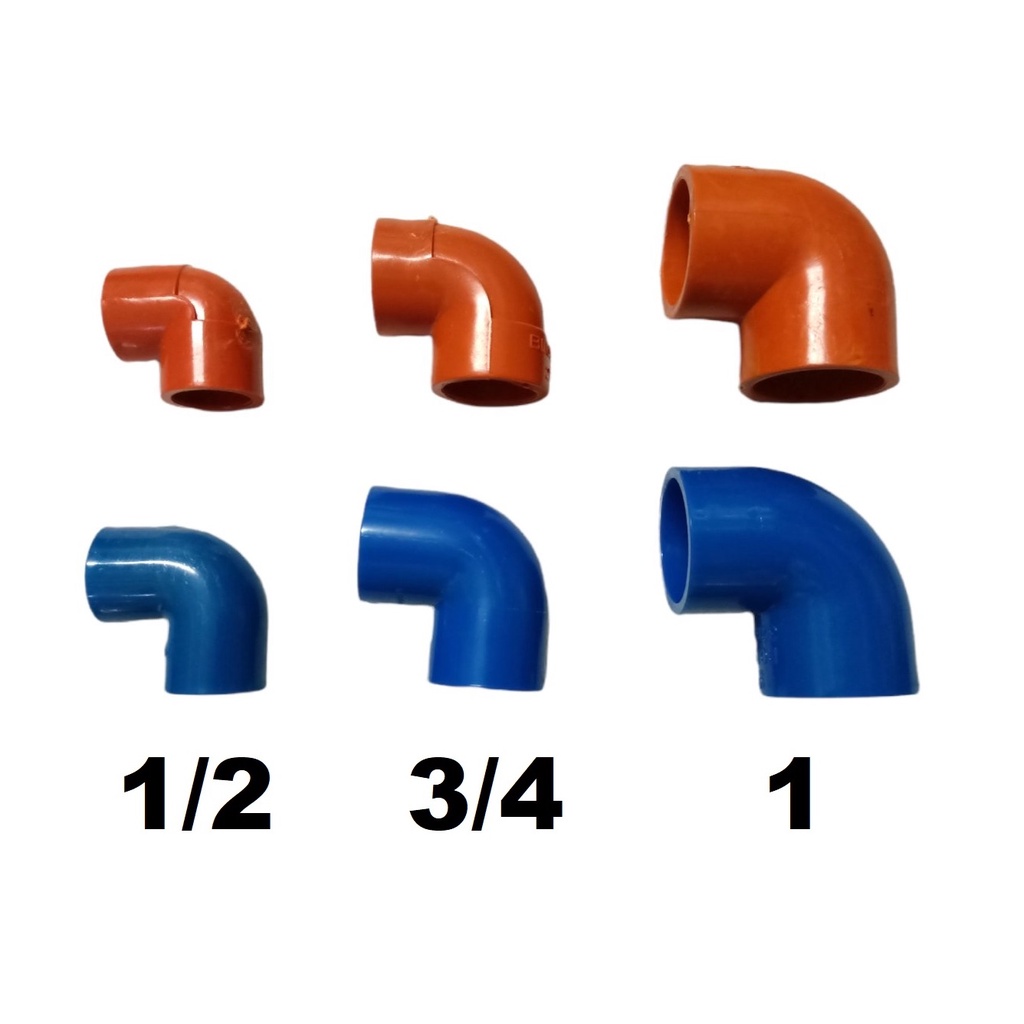 PVC ELBOW BLUE OR ORANGE 1/2 3/4 & 1 | Shopee Philippines