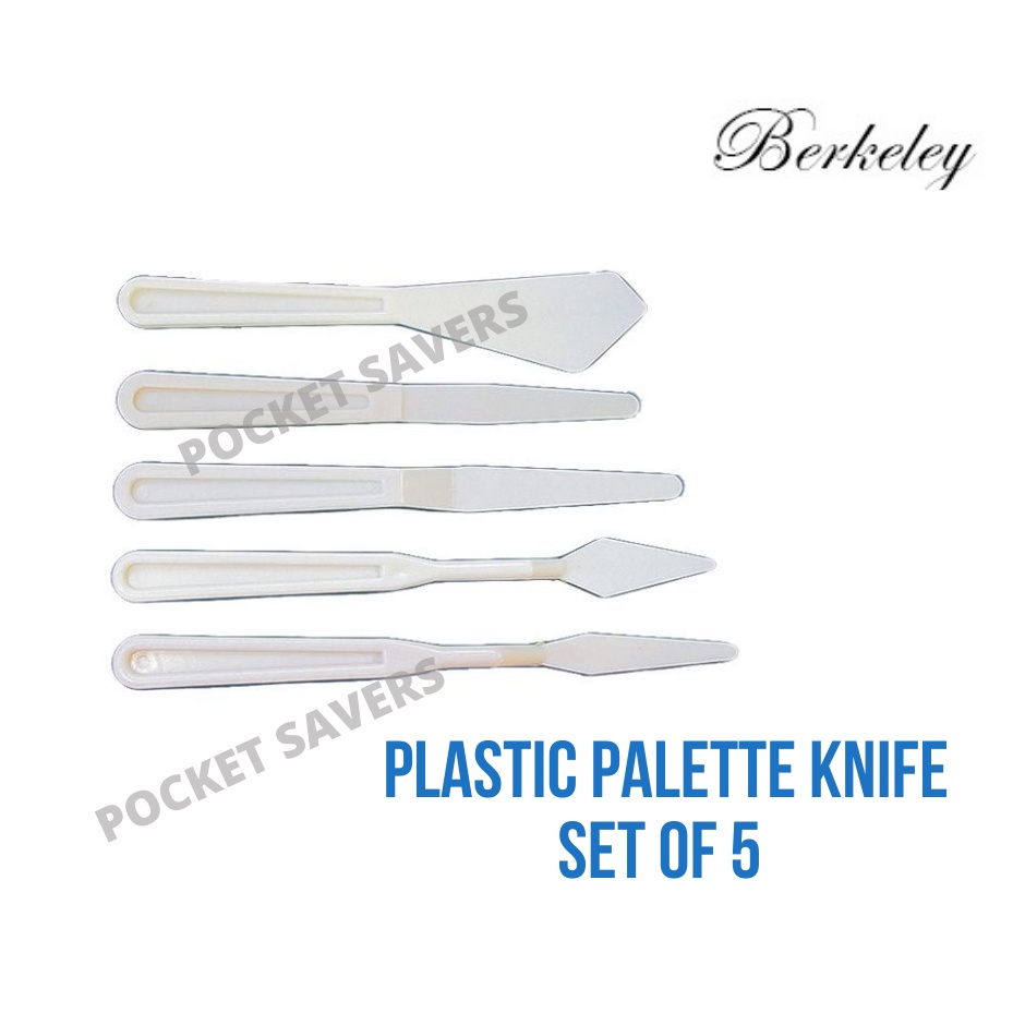 BERKELEY Plastic Palette Knife Set of 5 (Assorted, Flexible, Painting ...