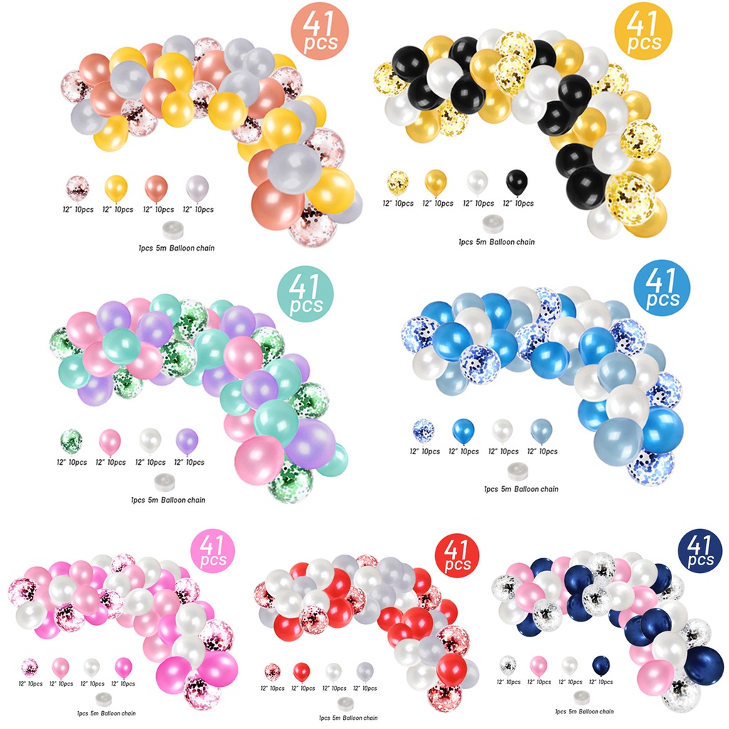41Pcs Party Balloon Chain Set Combination Birthday Party Graduation ...