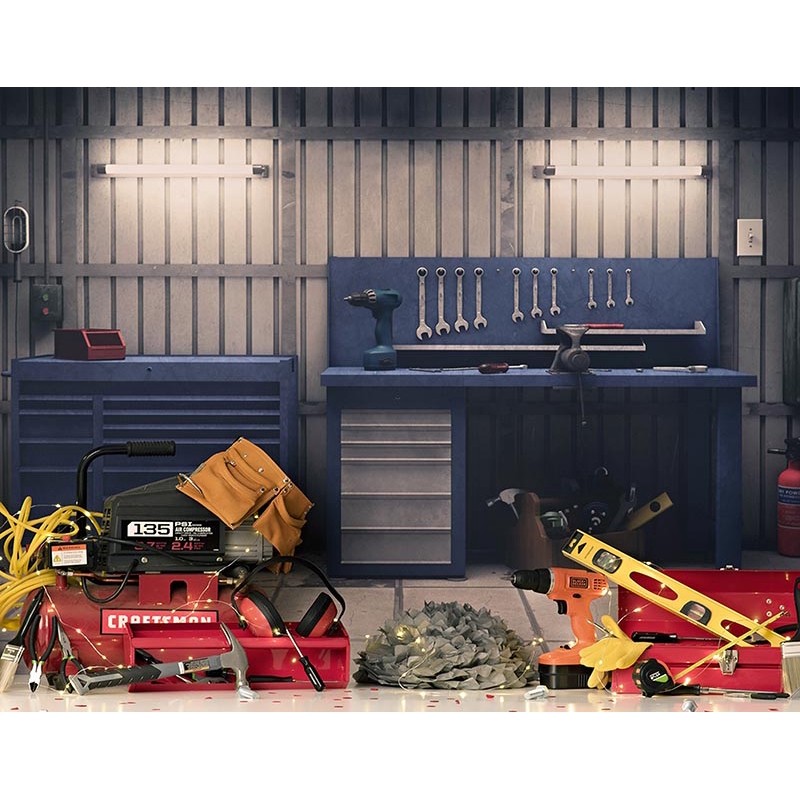 Photography Backdrops Baby Shower Photocall Background 3D Machine Tools ...