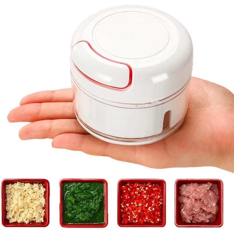 Kitchen Mini Garlic Grinder Food Chopper Shredder hand Pull String ...