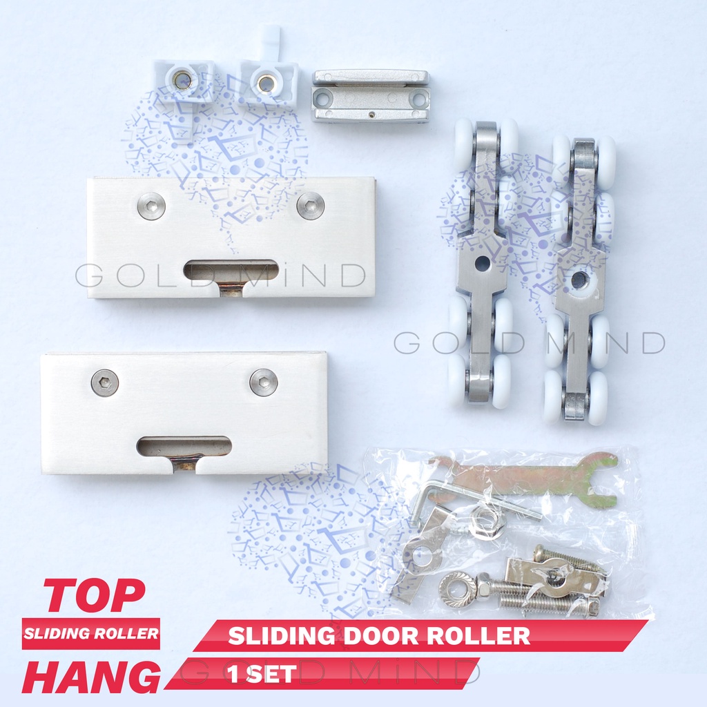 Heavy Duty Top Hang Sliding Glass Door Roller Hung 8 Wheels 50kg 1 Set ...