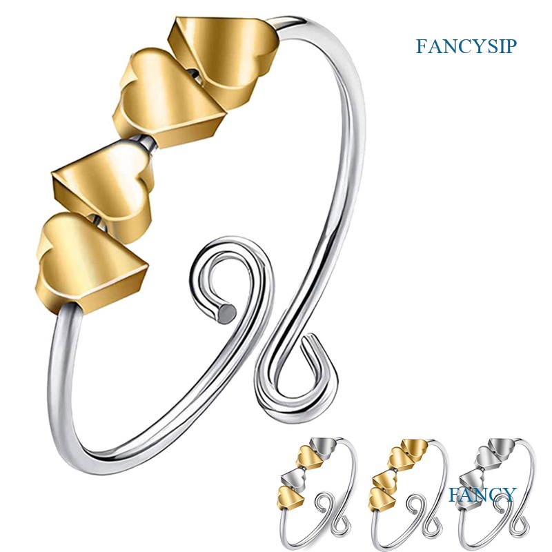 FANCYSIP Adjustable Open Bead Ring Rotatable Anxiety Relief Peace Rings ...