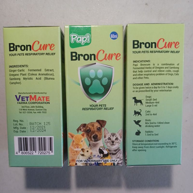 Broncure 60ml (For your Pets' Respiratory Strength) | Shopee Philippines