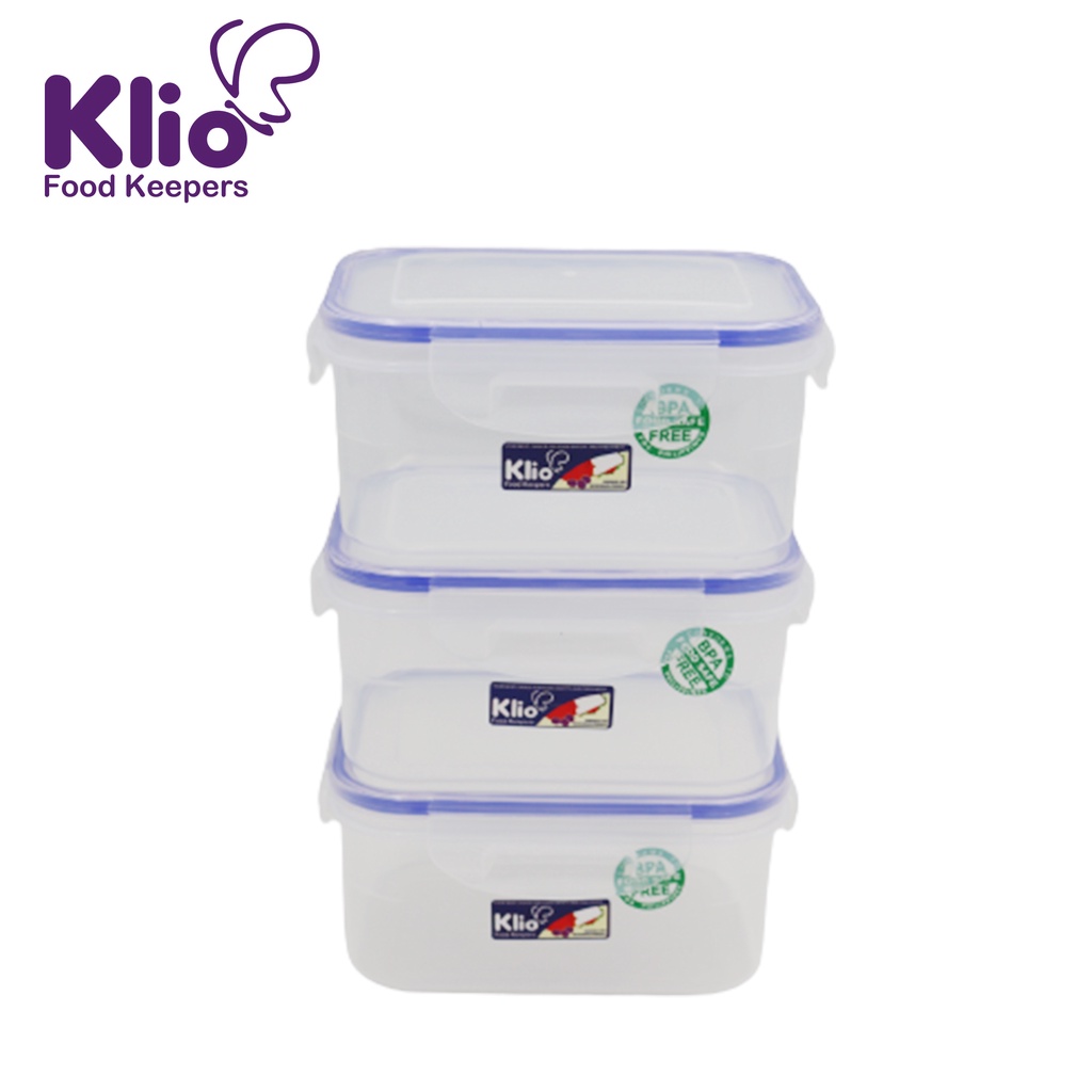 KLIO-13146 FOOD KEEPER LOCK TYPE/FOOD CONTAINER 3PCS | Shopee Philippines