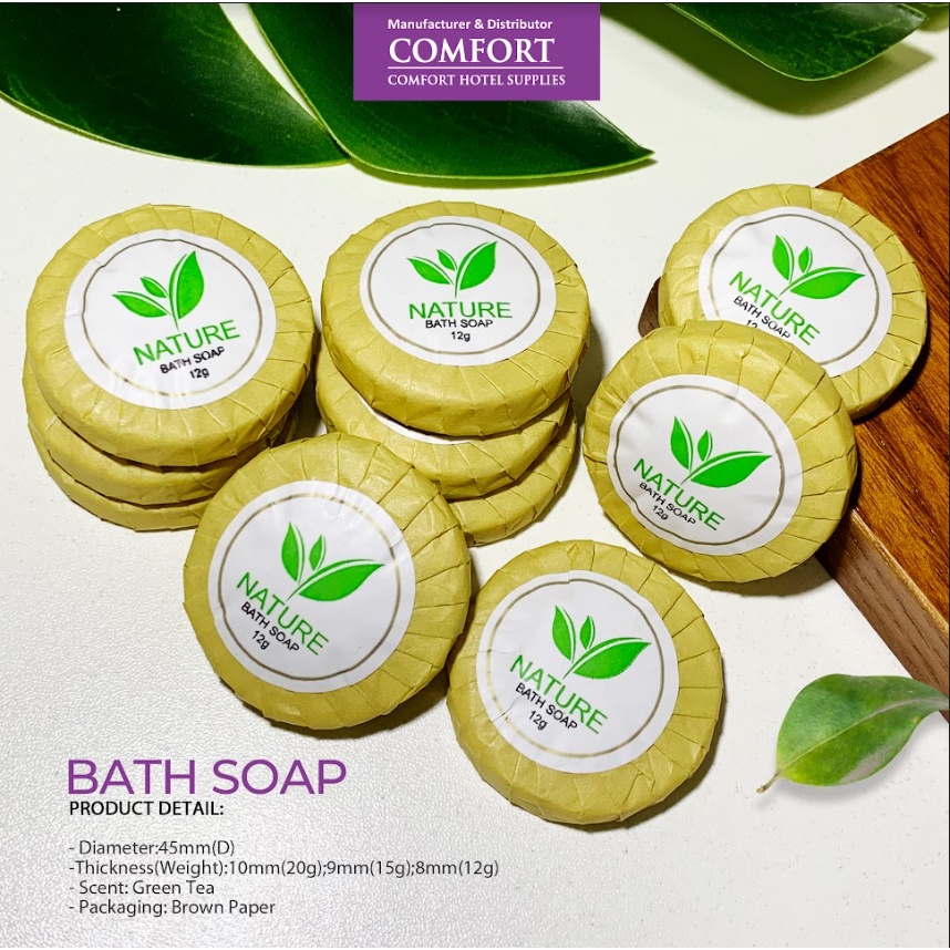Comfort Hotel Supplies 10pcs Green Tea Scent Bath Soap in Biodegradable ...