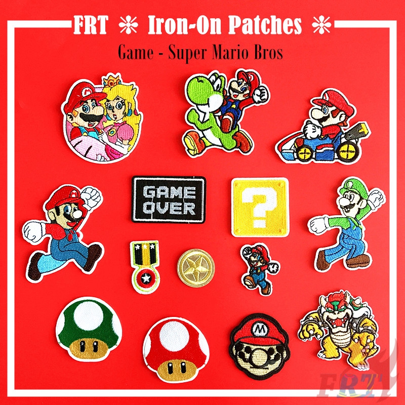 ☸ Game - Super Mario Bros S-3 Iron-on Patch ☸ 1Pc Diy Sew on Iron on ...