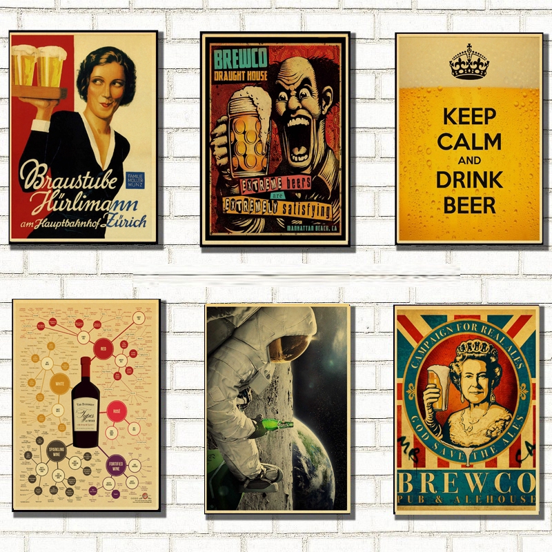 Funny Beer Retro poster Home Furnishing decoration Kraft Game Poster ...