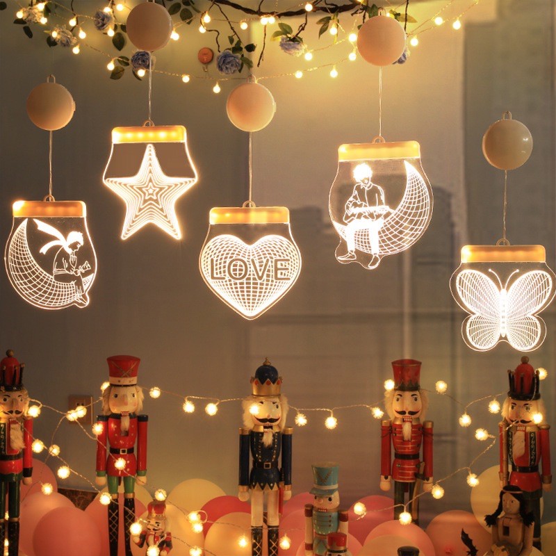 LED 3D Night Lamp Hanging Night Light Decorative Illusion lights ...